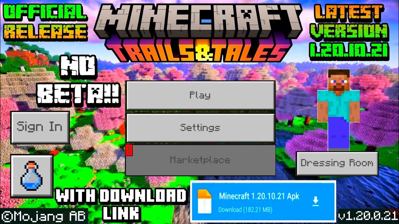 MINECRAFT PE 1.20+ TAILS & TRAILS UPDATE (SNIFFER, CHERRY BLOSSOM ...