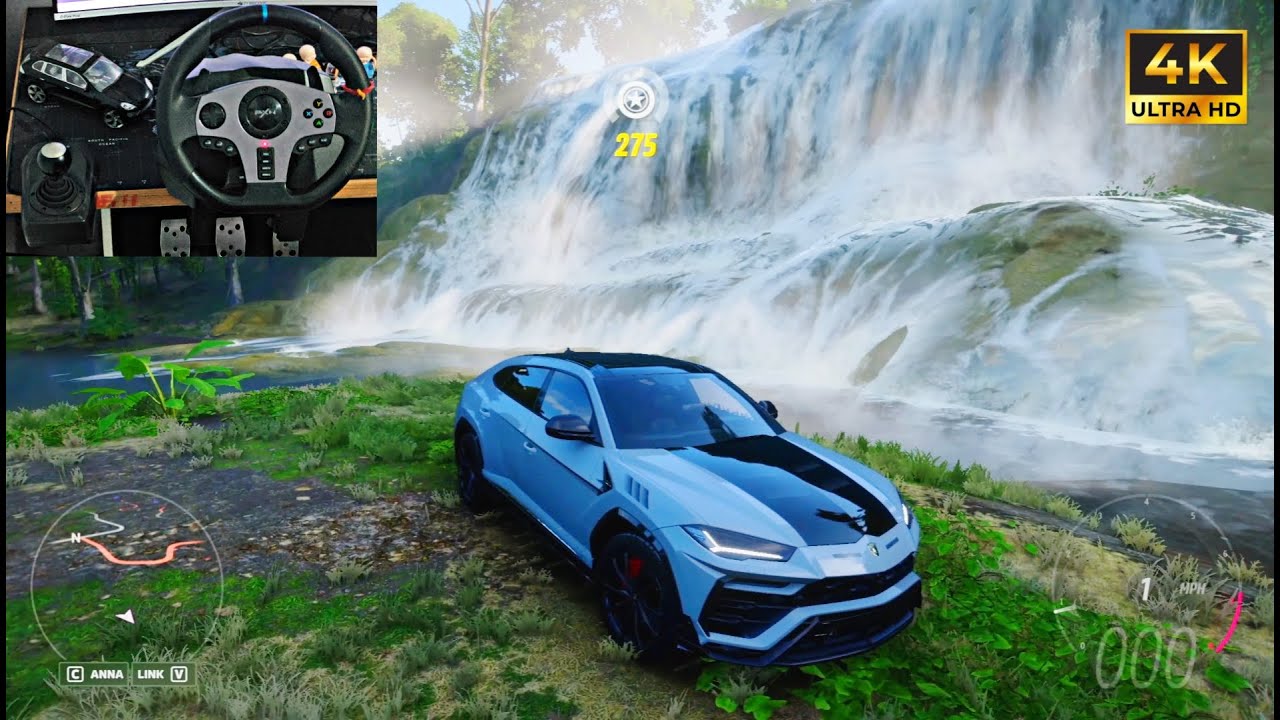 Lamborghini Urus VS Heavy Waterfall | Forza Horizon 5 | PXN V9 Steering ...