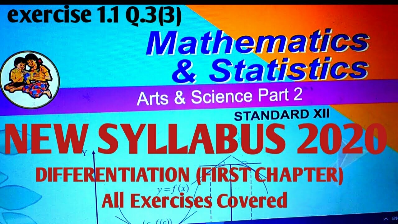 12TH NEW SYLLABUS/2020/MATH 2/DIFFERENTIATION/EXERCISE 1.1/QUESTION 3(3 ...