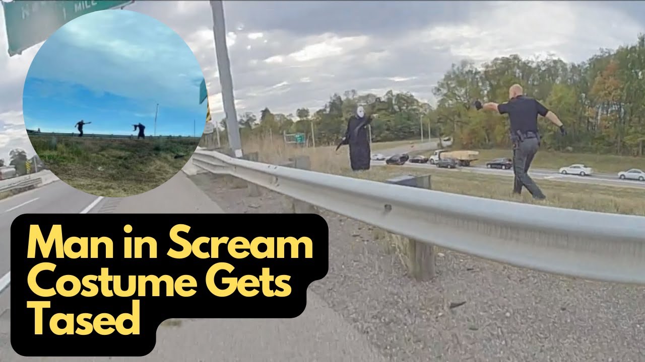 Man Dressed as Scream Flees Police, Gets Tased - YouTube