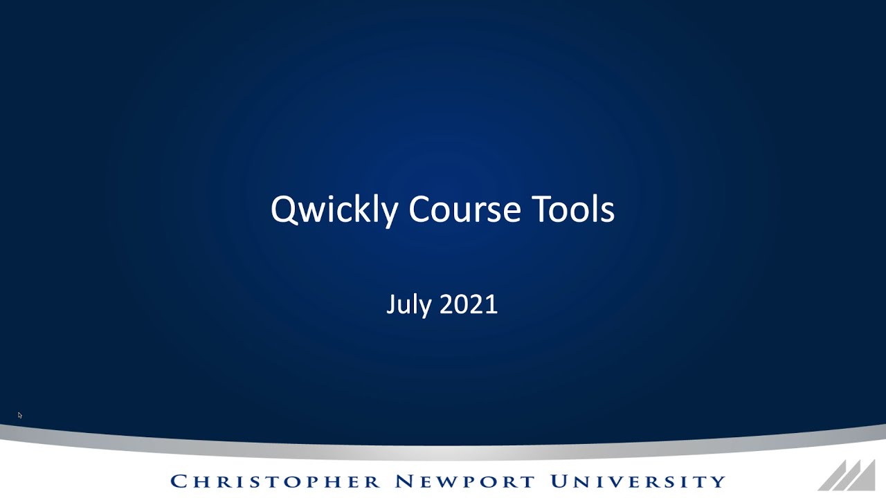 Qwickly Course Tools - YouTube