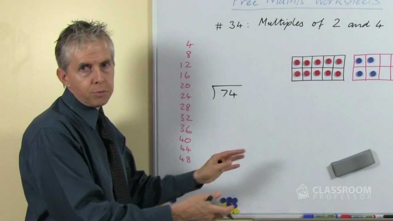 Teacher Math Lesson: Multiples of 2 and 4 - YouTube