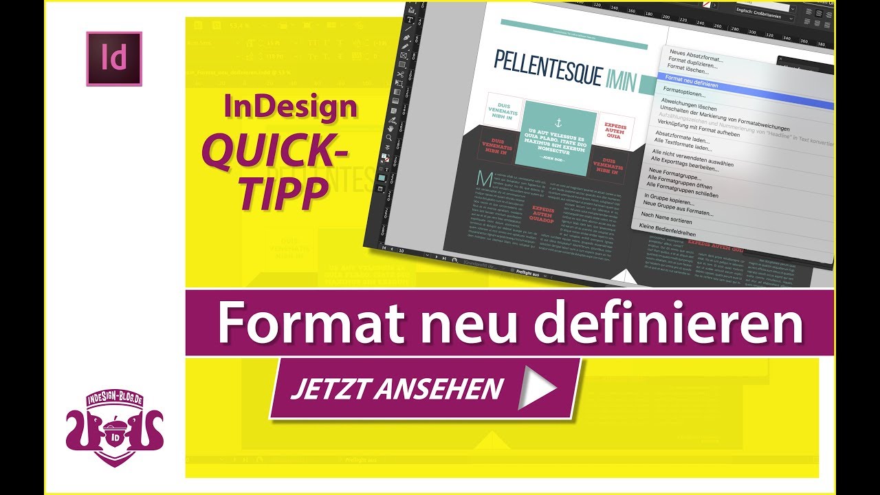 Format neu definieren // InDesign QUICK-TIPP - YouTube