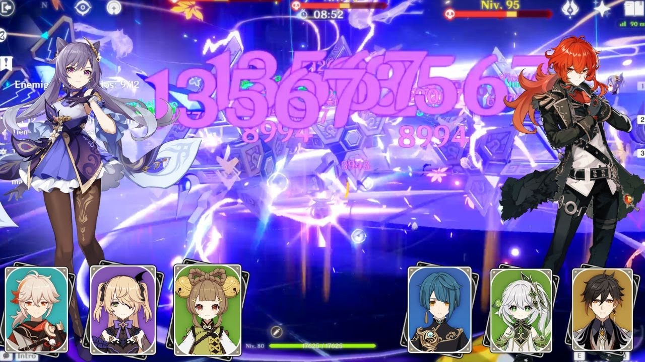 C2 Keqing Aggravate & C2 Diluc Burgeon | Spiral Abyss 3.7 | Floor 12 9 ...