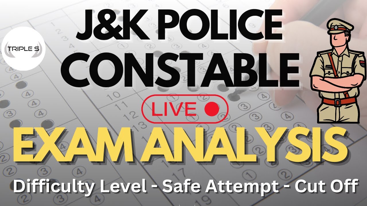 JKP CONSTABLE LIVE EXAM ANALYSIS || Difficulty Level - Safe Attempt ...
