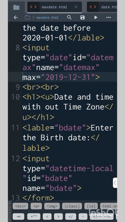 how to adjust max and min date,and date time in html form#viralshort #myscript # ...