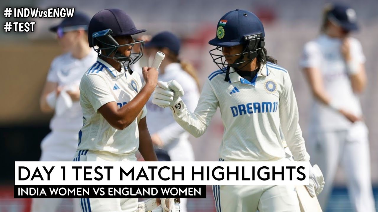 india women vs england women ist test match day 1 2023 highlights ...