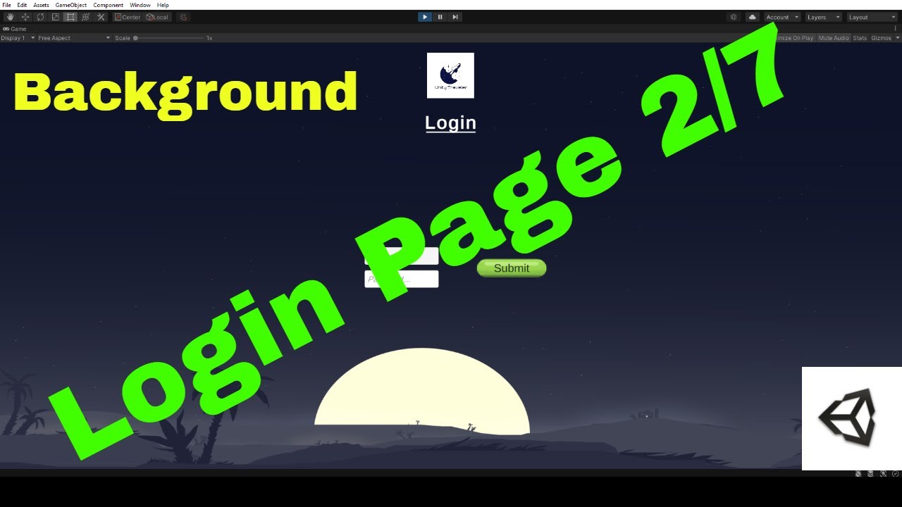 Unity Beginner Login Page Tutorial: Background - YouTube