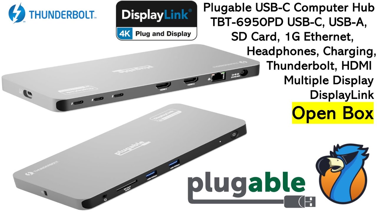 Open Box Plugable USB Computer Hub TBT 6950PD - YouTube