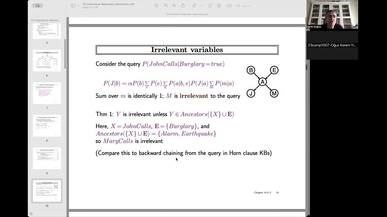 Inference in Bayesian Networks - YouTube