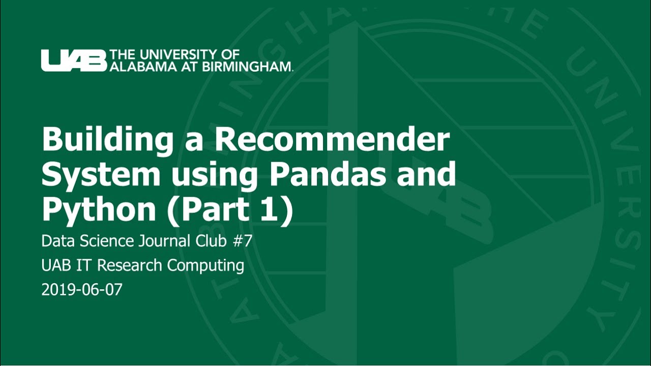 Building A Recommender System Using Pandas And Python Part 1 Dsjc 007 Youtube 3244
