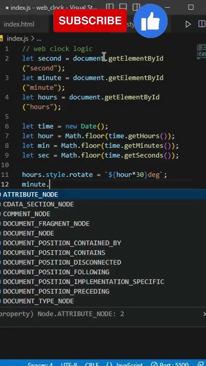 Web Clock With Html Css And Javascript Part 2 Programmerd Shorts Youtube 
