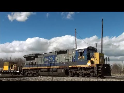 CSX 7615 rail train Estry diamond CF&E Railroad - YouTube