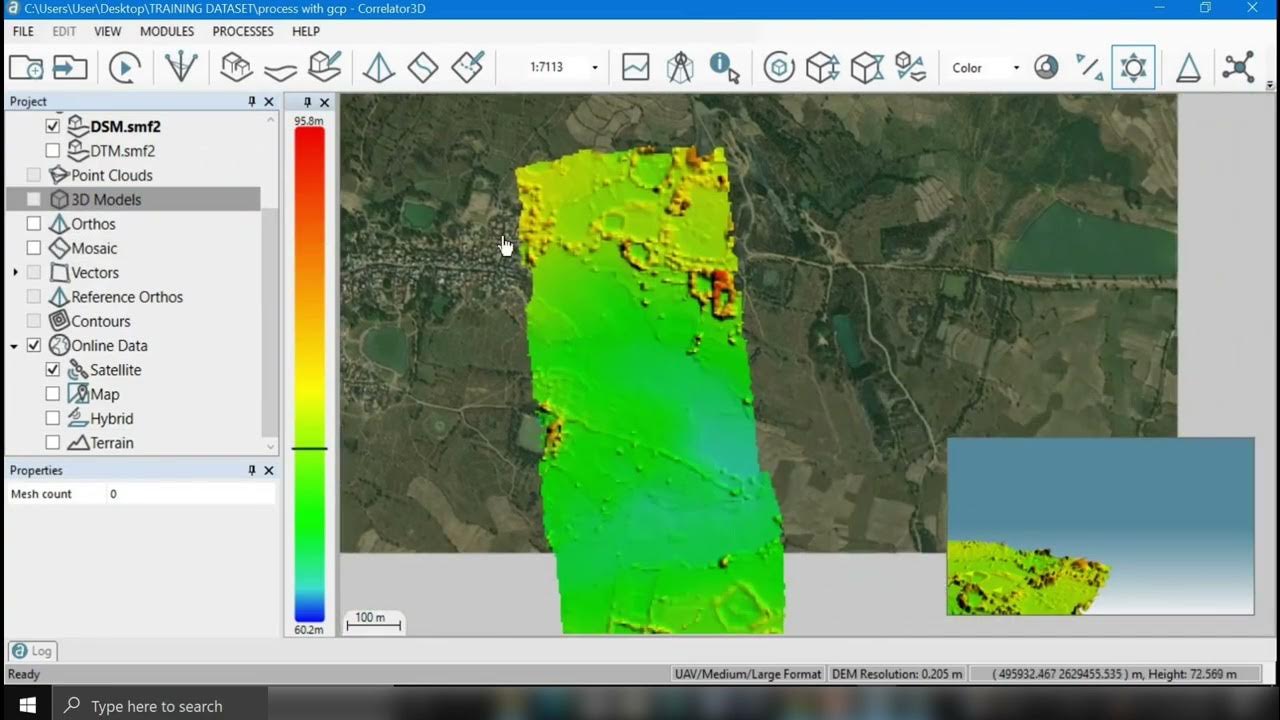 SimActive Software Tutorial | Drone Data Processing | DSM DTM Ortho Mosaic || Correlator 3D Part ...