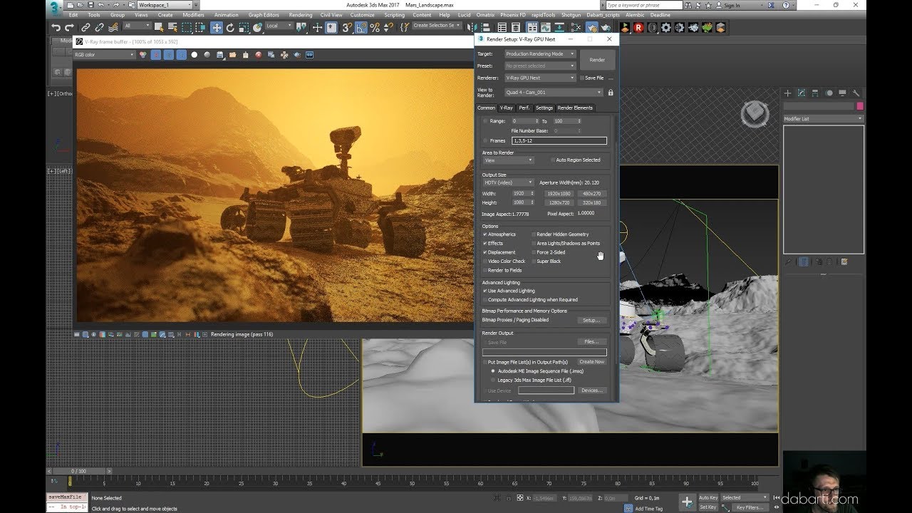 Live stream archive. Mars rover scenery with V-Ray GPU Next. - YouTube