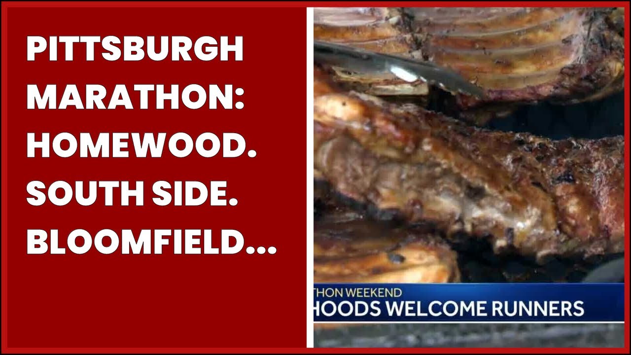 PITTSBURGH MARATHON: HOMEWOOD. SOUTH SIDE. BLOOMFIELD CHEER RUNNERS ...