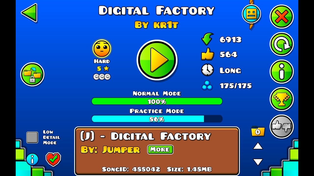 Geometry Dash - Digital Factory - (By) KR1T - (3 Coins) - YouTube