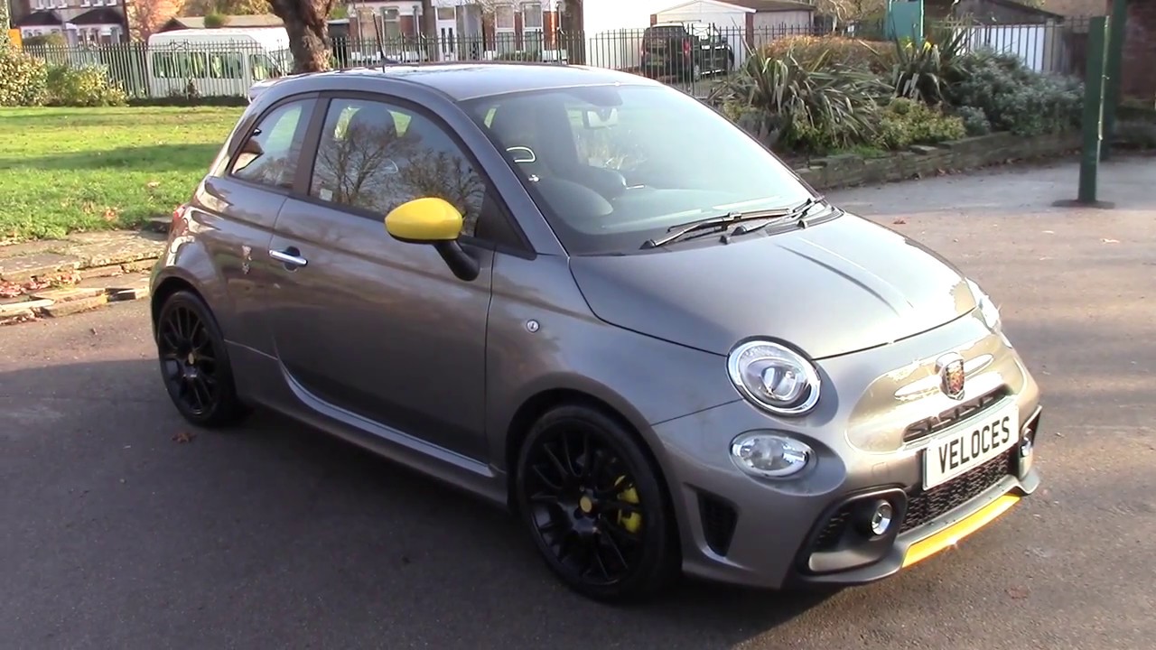 GREY ABARTH 595 TROFEO WITH YELLOW COLORED TRIM PARTS FOR SALE - YouTube