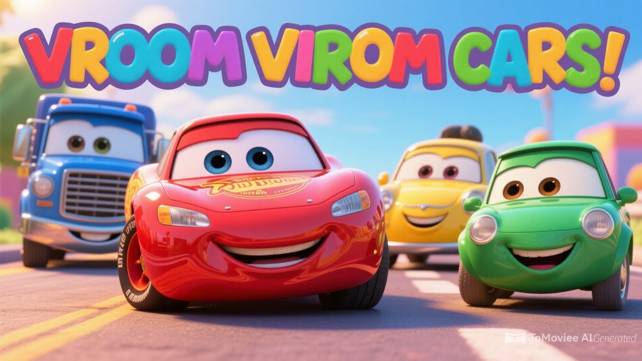 Vroom Vroom Cars 🚗 Fun Toddler Song | Kids Animated Cars Video - YouTube