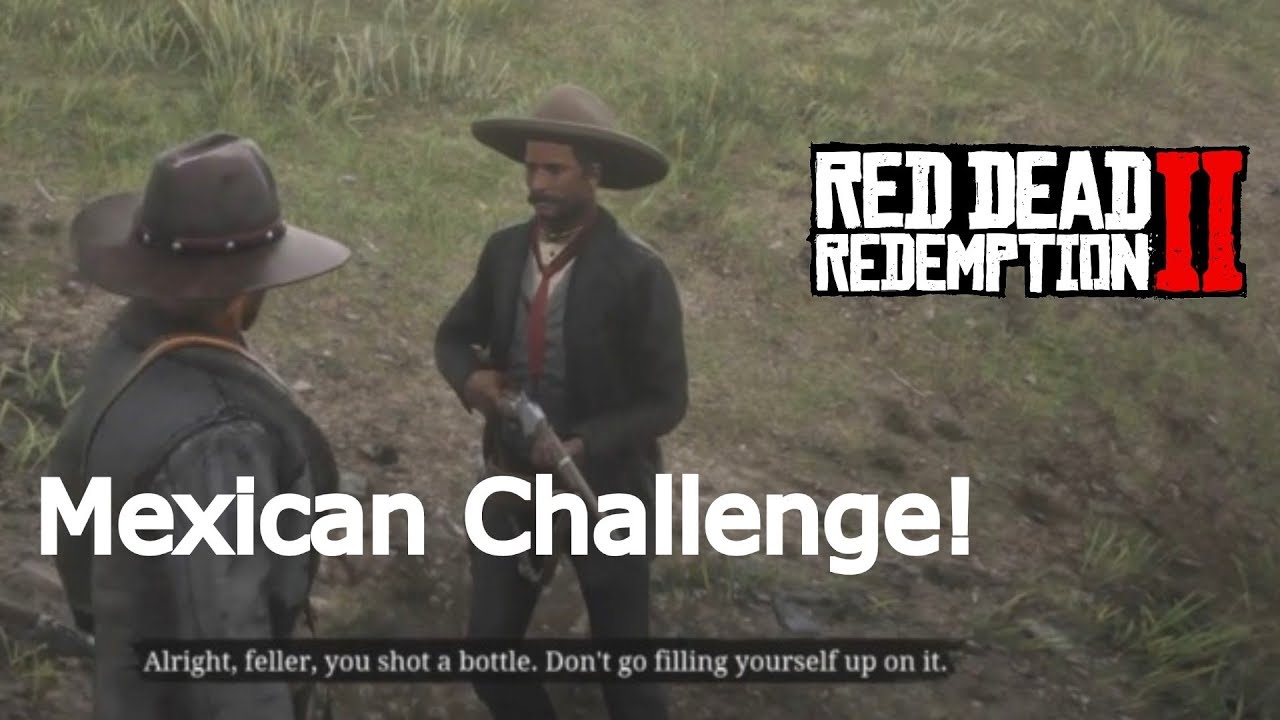 Red Dead Redemption 2 - Shooting Bottles & Birds Challenge With Mexican ...