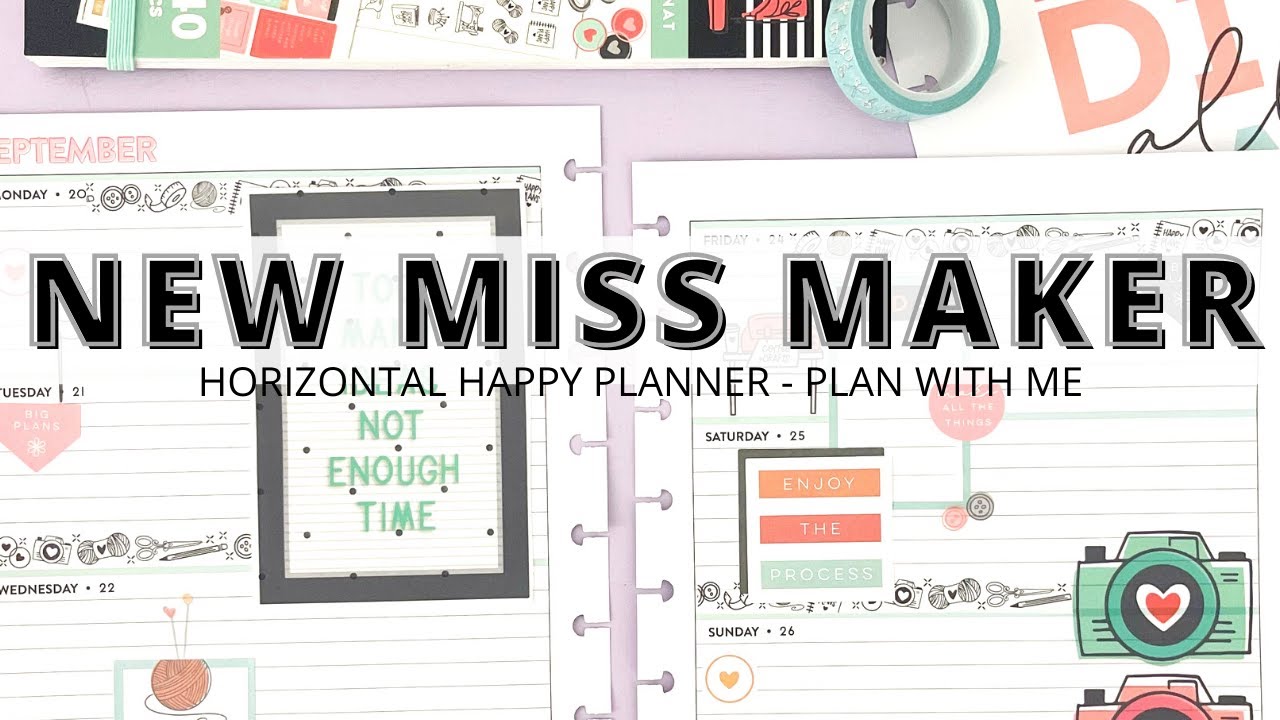 PLAN WITH ME | HORIZONTAL HAPPY PLANNER | MISS MAKER - YouTube