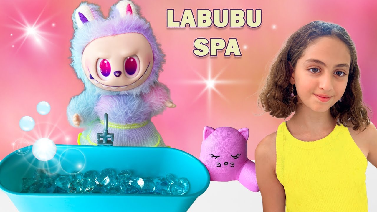 Labubu shares his MORNING routine and enjoys a spa - YouTube