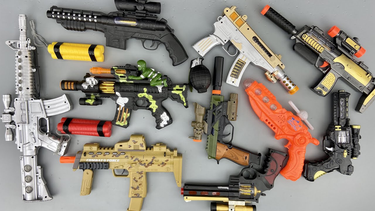 Light and Sound Guns. Explosive Dynamites and Equipment. Toy Guns - YouTube