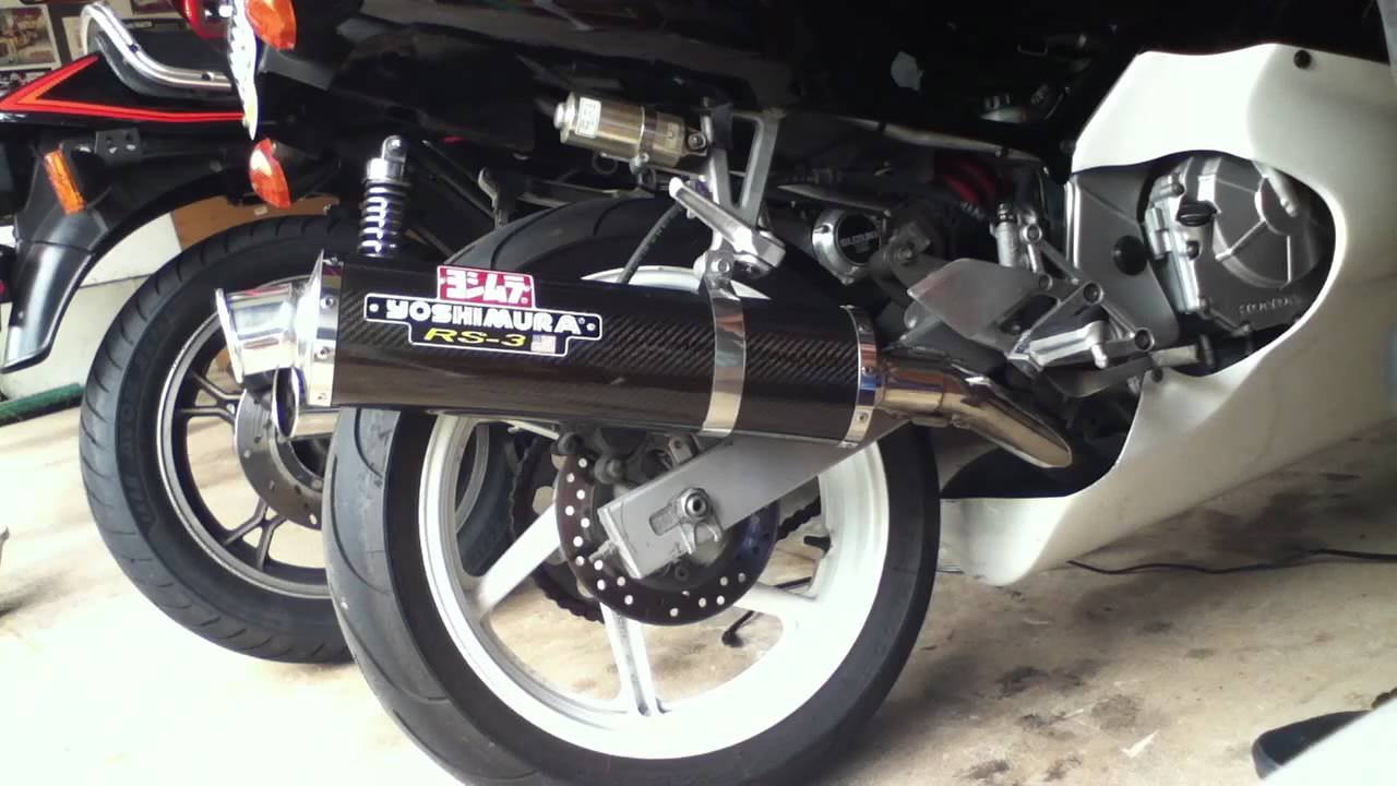 '98 CBR600 F3: Yoshimura RS-3 Carbon Exhaust - YouTube