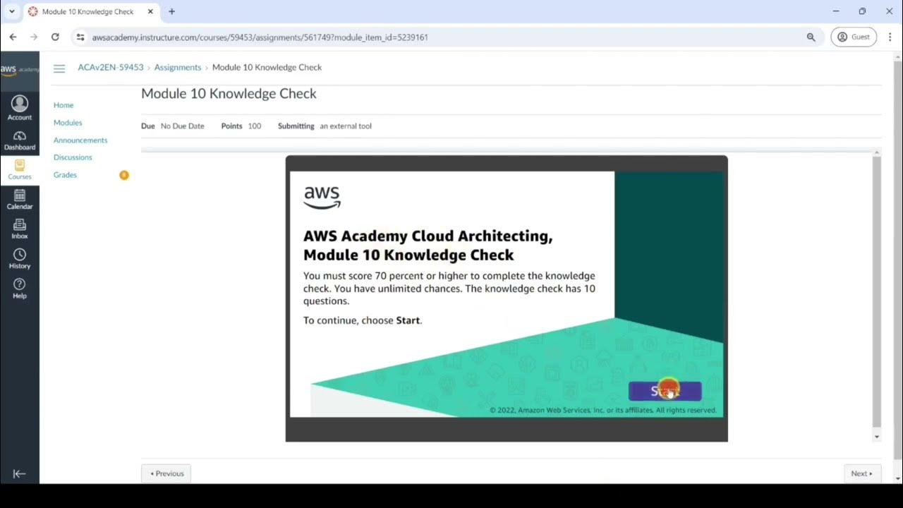 Module - 10 Knowledge Check Answers | Automating Your Architecture | AWS Academy Cloud ...