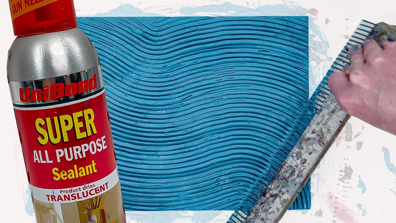 Abstract Art Painting With Acrylics, DIY Silicone Sealant And A ...