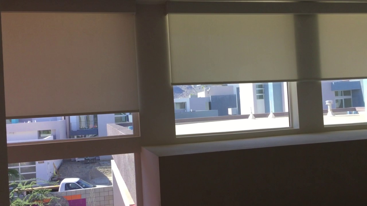 Qmotion battery roller shade - YouTube