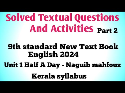 Questions And Answers of Half A Day by Naguib Mahfouz. 9th Standard ...
