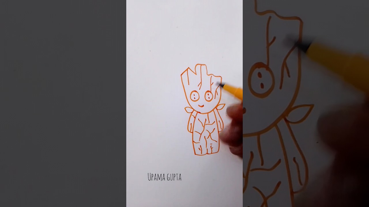 easy groot drawing 😜#easydrawing#groot#art#shorts#ytshorts#viralvideo ...