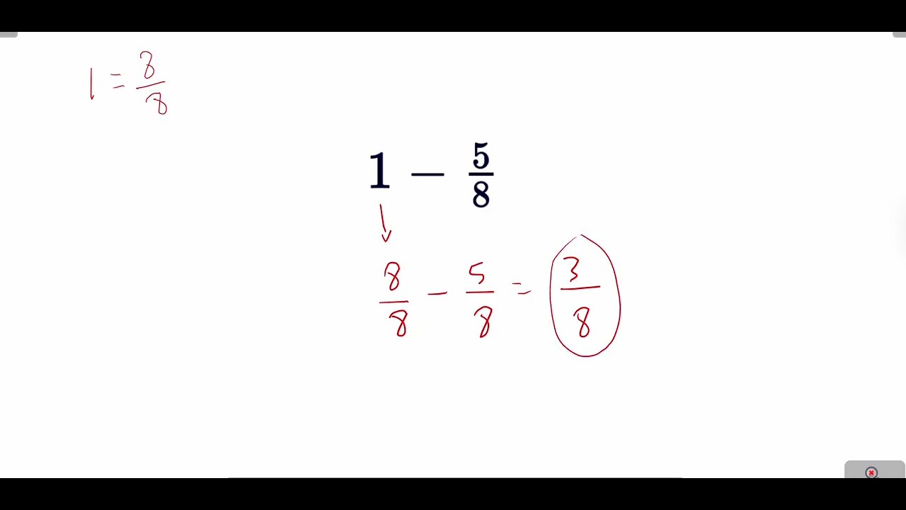Subtract fractions from whole numbers by decomposing - Grade 4 ...