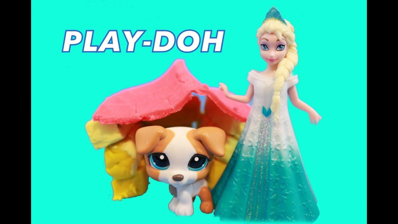 Frozen ELSA makes Littlest Pet Shop LPS Dog House - YouTube
