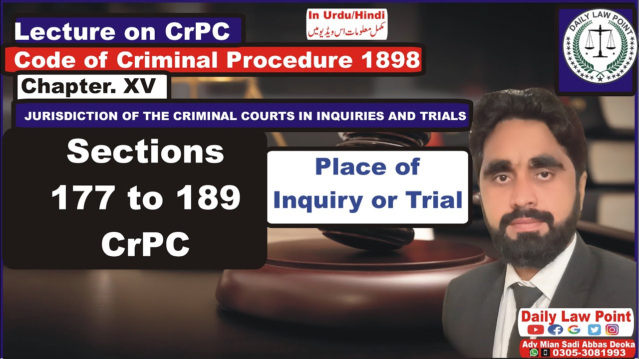 CrPC Sections 177 to 189 | Place of Inquiry or Trial | The Code of ...