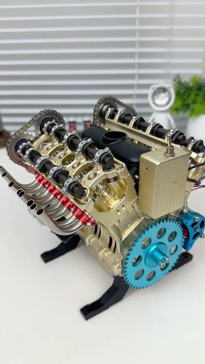 Metal V8 automobile engine model - YouTube