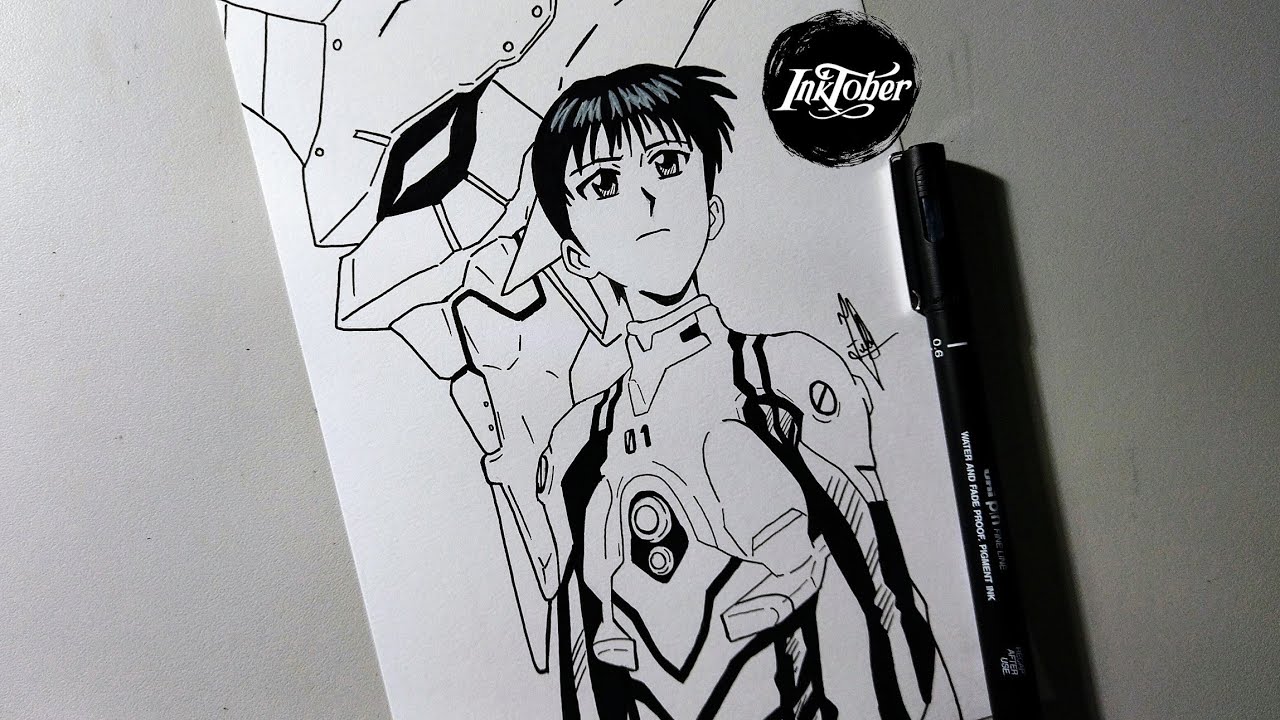 DRAWING - SHINJI IKARI - NEON GENESIS EVANGELION - INKTOBER DAY 20 ...