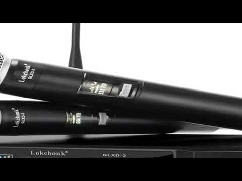 GLXD2 Professional Wireless Microphone System Dual Channel UHF Fixed Frequency Cordless Handhel ...