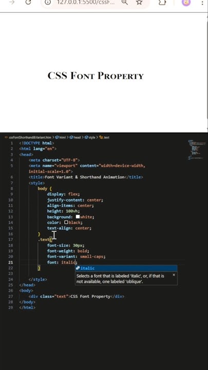 font-variant and font(shorthand) - quick explain l #css #tutorial #webdesign #frontend #shorts ...