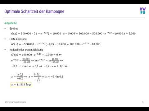 Aufgabe zur Gewinnmaximierung - YouTube