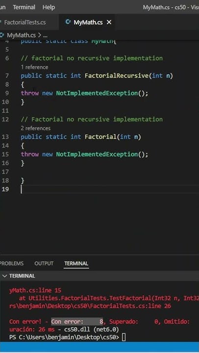 How To Implement Factorial Function in C# 10 with test cases in xunit ...