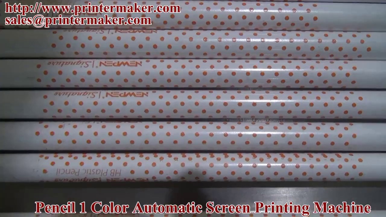 pencil automatic screen printing machine - YouTube