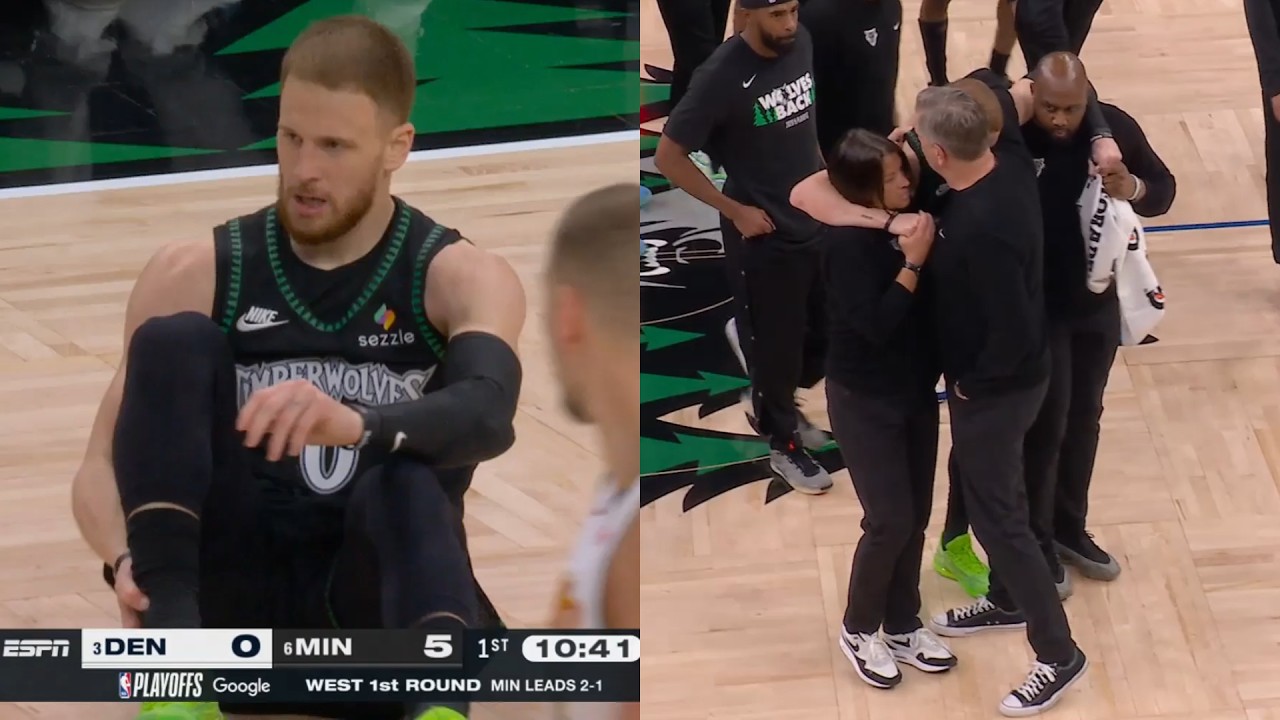 Donte DiVincenzo grabs Achilles after non-contact injury and Chris ...