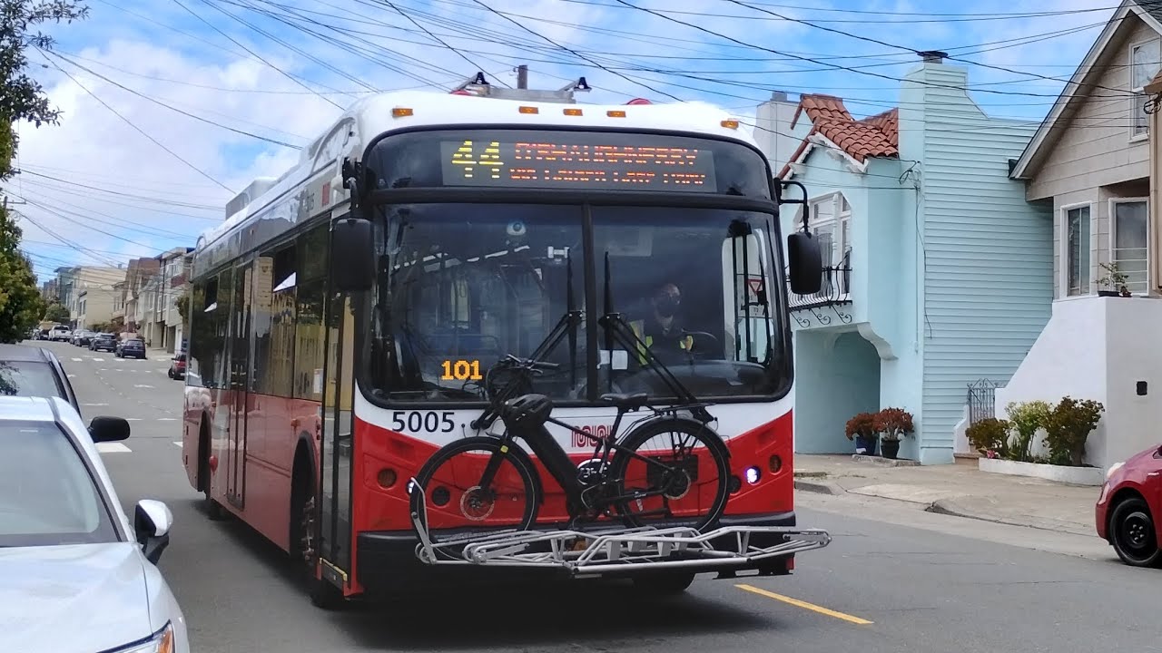 SF Muni 2022 BYD K9MD 5005 on route 44 O'Shaughnessy - YouTube
