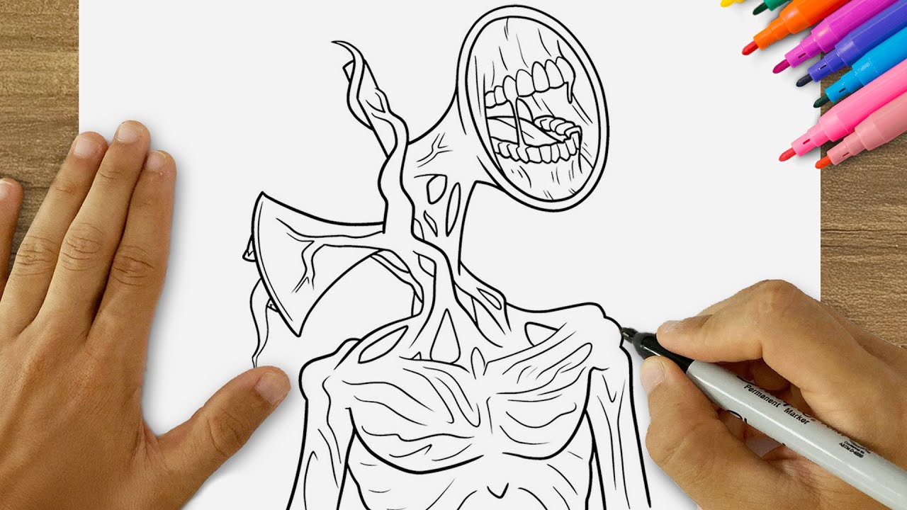 How to Draw Siren Head | Very Easy Step by Step Siren Head Drawing ...