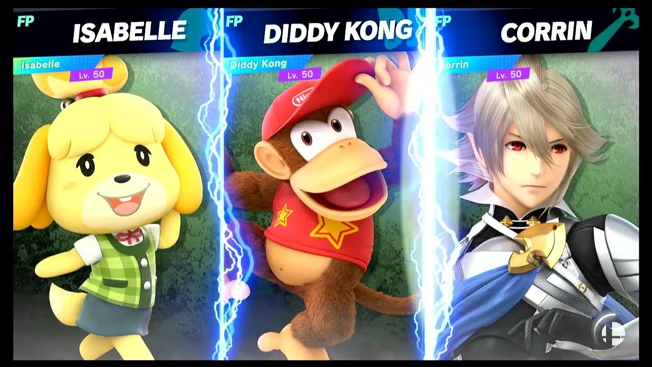 Super Smash Bros Ultimate Amiibo Fights – 11pm Finals Isabelle vs Diddy Kong vs Corrin - YouTube