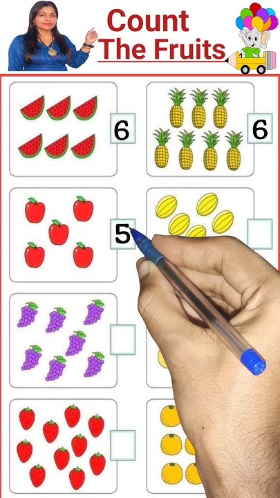 Count the fruits, Fruit number, counting, number song, number of fruits ...
