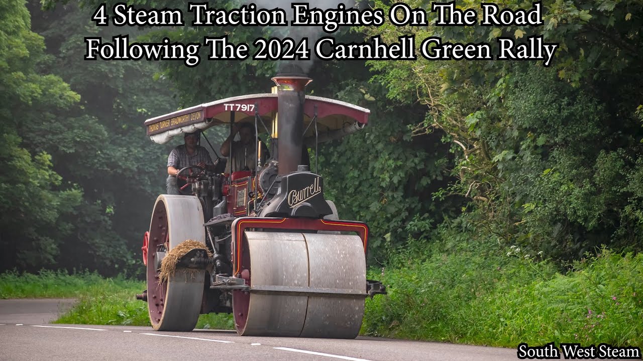 4 Steam traction engines on the road following the 2024 Carnhell Green ...