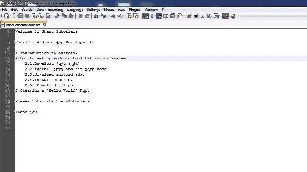 Basics of Android App Development - Tutorial 1 - contents - YouTube